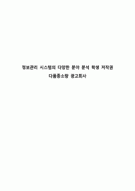 정보관리 시스템의 다양한 분야 분석 학생 저작권 다품종소량 광고회사-1페이지
