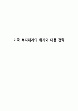 미국 복지체계의 위기와 대응 전략-1페이지