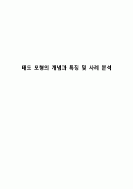 태도 모형의 개념과 특징 및 사례 분석-1페이지