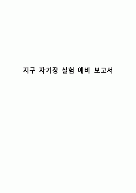 지구 자기장 실험 예비 보고서-1페이지