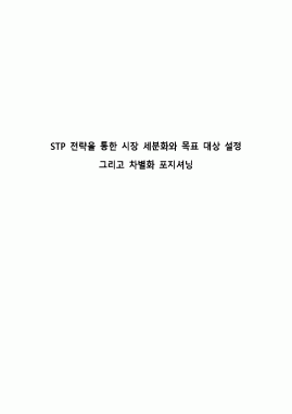 STP 전략을 통한 시장 세분화와 목표 대상 설정 그리고 차별화 포지셔닝-1페이지