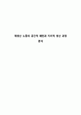 재생산 노동의 공간적 패턴과 지리적 생산 과정 분석-1페이지