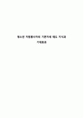 청소년 자원봉사자의 기본자세 태도 지식과 기대효과-1페이지