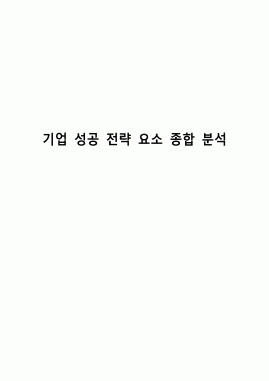 기업 성공 전략 요소 종합 분석-1페이지