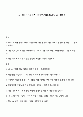 (KT sat-자기소개서) IT기획-1페이지