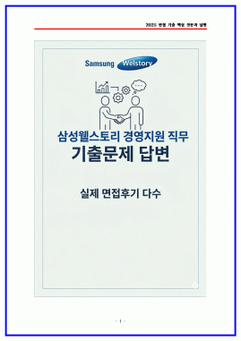 삼성웰스토리 경영지원 면접후기 5명 및 실제 기출 질문답변 50선-1페이지