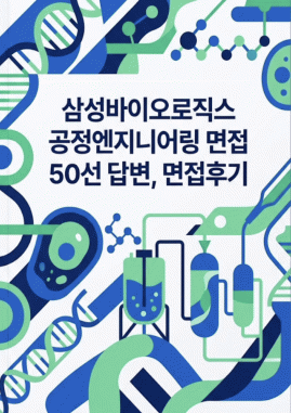 삼성바이오로직스 공정엔지니어링 실제 면접 후기 자료] 삼성바이오로직스 공정엔지니어링 면접 기출 및 모범 답변 50문항 수록-1페이지