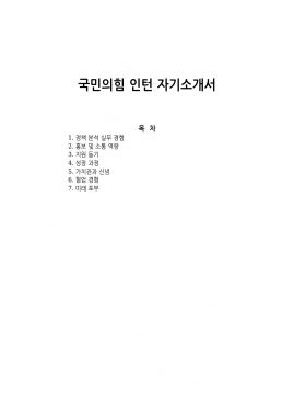 국민의힘 인턴 자기소개서-1페이지