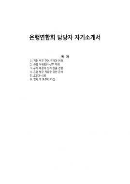 은행연합회 담당자 자기소개서-1페이지