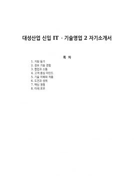 대성산업 신입 ITㆍ기술영업 2 자기소개서-1페이지
