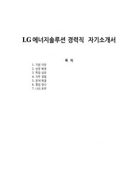 LG에너지솔루션 경력직 자기소개서-1페이지