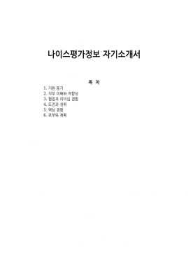 나이스평가정보 자기소개서-1페이지
