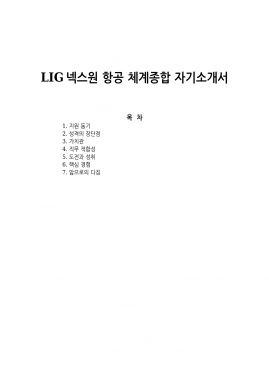 LIG넥스원 항공 체계종합 자기소개서-1페이지