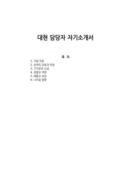 대현 담당자 자기소개서-1페이지