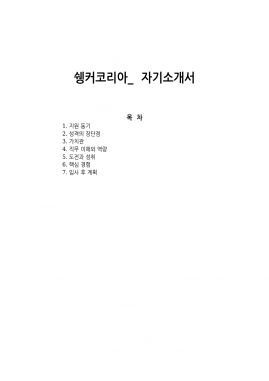 쉥커코리아_ 자기소개서-1페이지