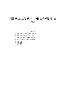 경희대학교 교육대학원 디자인교육전공 자기소개서-1페이지