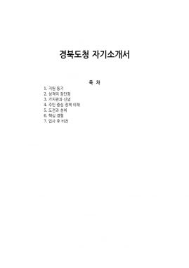 경북도청 자기소개서-1페이지