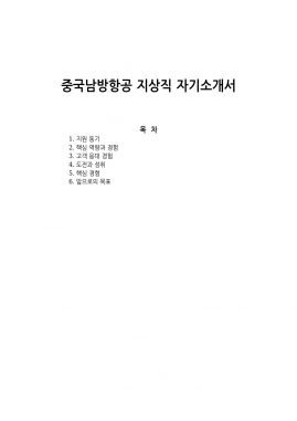 중국남방항공 지상직 자기소개서-1페이지