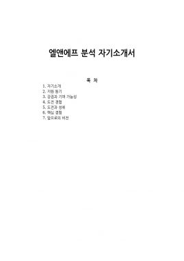 엘앤에프 분석 자기소개서-1페이지