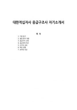 대한적십자사 응급구조사 자기소개서-1페이지