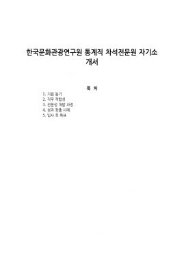 한국문화관광연구원 통계직 차석전문원 자기소개서-1페이지