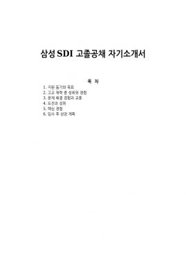 삼성SDI 고졸공채 자기소개서-1페이지
