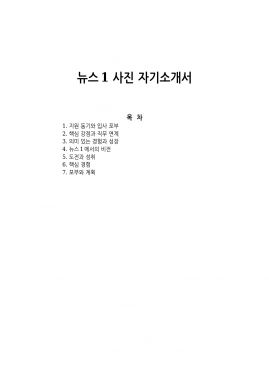 뉴스1 사진 자기소개서-1페이지