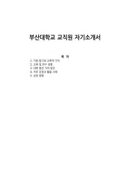 부산대학교 교직원 자기소개서-1페이지