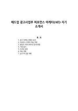 매드업 광고사업부 퍼포먼스 마케터(AE) 자기소개서-1페이지