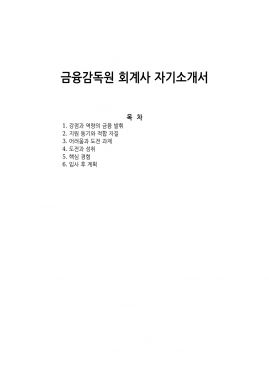 금융감독원 회계사 자기소개서-1페이지