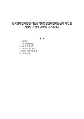 한국장애인개발원 대전광역시발달장애인지원센터 개인별지원팀 기간제 계약직 자기소개서-1페이지