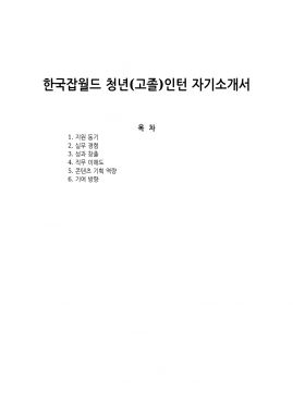 한국잡월드 청년(고졸)인턴 자기소개서-1페이지