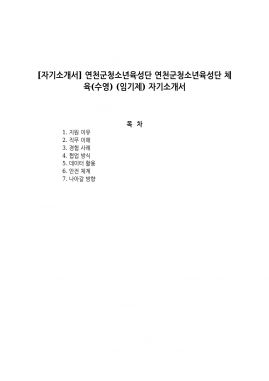 [자기소개서] 연천군청소년육성단 연천군청소년육성단 체육(수영) (임기제) 자기소개서-1페이지