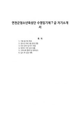 연천군청소년육성단 수영임기제7급 자기소개서-1페이지