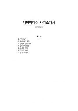 대원미디어 자기소개서-1페이지