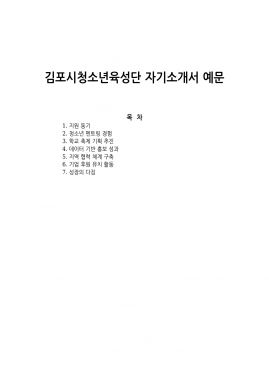 김포시청소년육성단 자기소개서 예문-1페이지