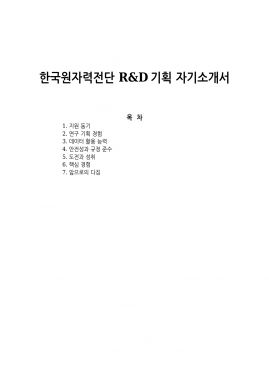 한국원자력전단 R&D기획 자기소개서-1페이지