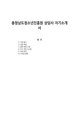 충청남도청소년진흥원 상담사 자기소개서-1페이지