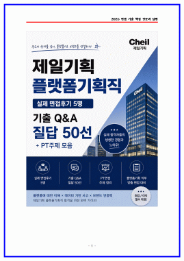 제일기획 플랫폼기획직 실제 면접후기 5명 및 기출 Q&A 질답50선, PT주제-1페이지