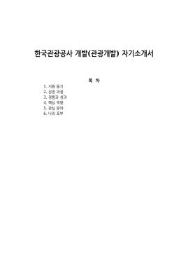 한국관광공사 개발(관광개발) 자기소개서-1페이지