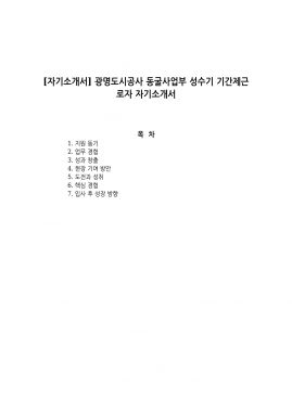 [자기소개서] 광명도시공사 동굴사업부 성수기 기간제근로자 자기소개서-1페이지