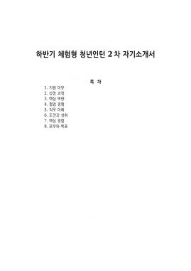 하반기 체험형 청년인턴 2차 자기소개서-1페이지