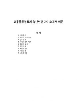 교통물류정책처 청년인턴 자기소개서 예문-1페이지