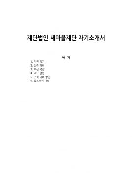 재단법인 새마을재단 자기소개서-1페이지