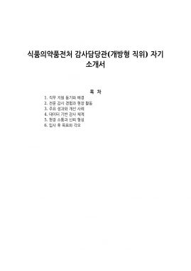 식품의약품전처 감사담당관(개방형 직위) 자기소개서-1페이지