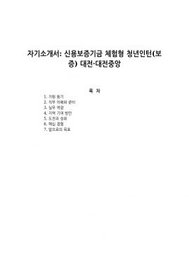 자기소개서: 신용보증기금 체험형 청년인턴(보증) 대전·대전중앙-1페이지