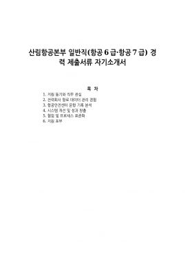 산림항공본부 일반직(항공6급·항공7급) 경력 제출서류 자기소개서-1페이지