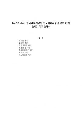 [자기소개서] 한국에너지공단 한국에너지공단 전문직(변호사) 자기소개서-1페이지