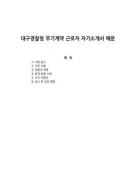 대구경찰청 무기계약 근로자 자기소개서 예문-1페이지
