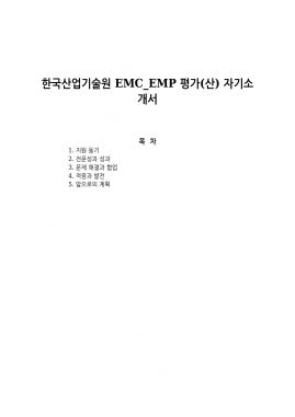 한국산업기술원 EMC_EMP 평가(산) 자기소개서-1페이지